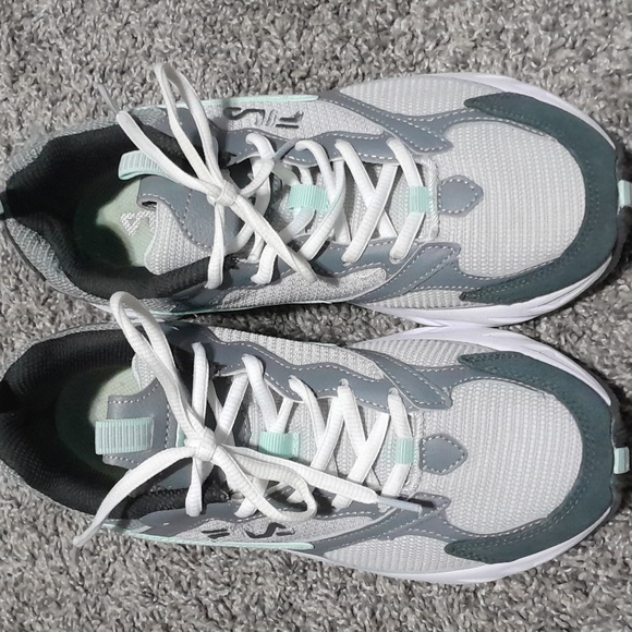 Fila | Shoes | Fila Teal And Gray Sneaker | Poshmark